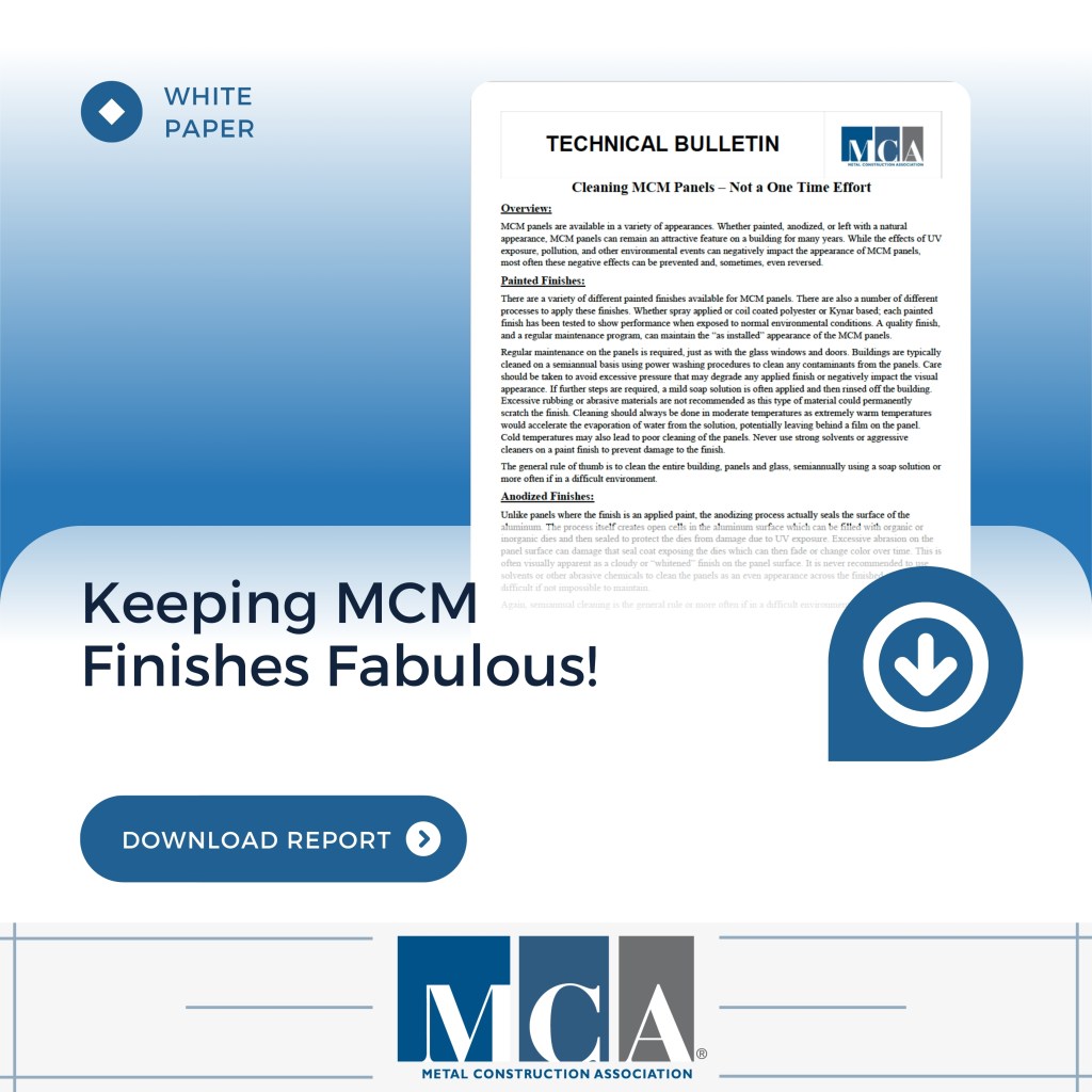Keeping MCM Finishes Fabulous! | Metal Construction Association Blog